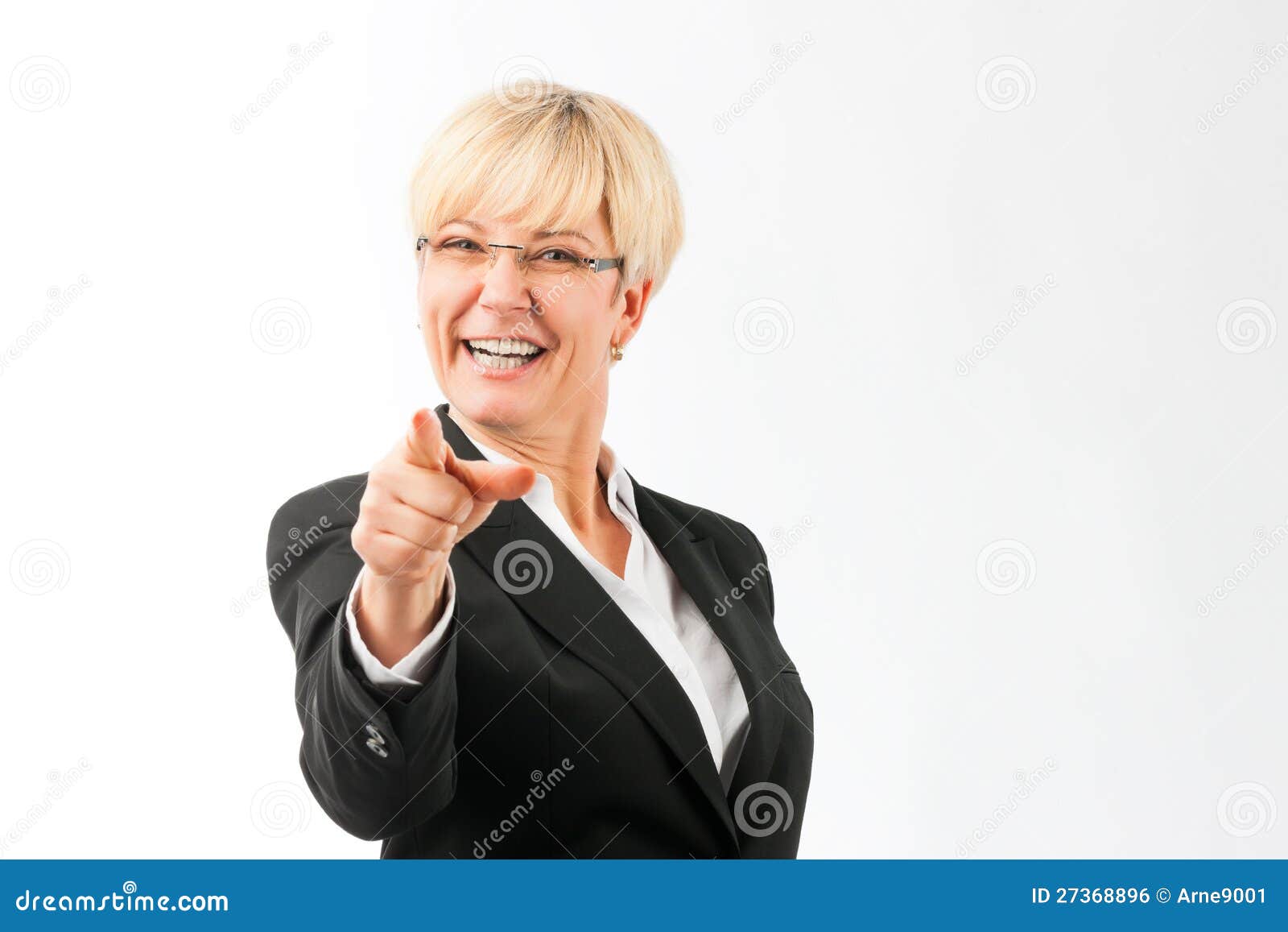 Mature Woman Point Finger on the Viewer Stock Photo - Image of look ...