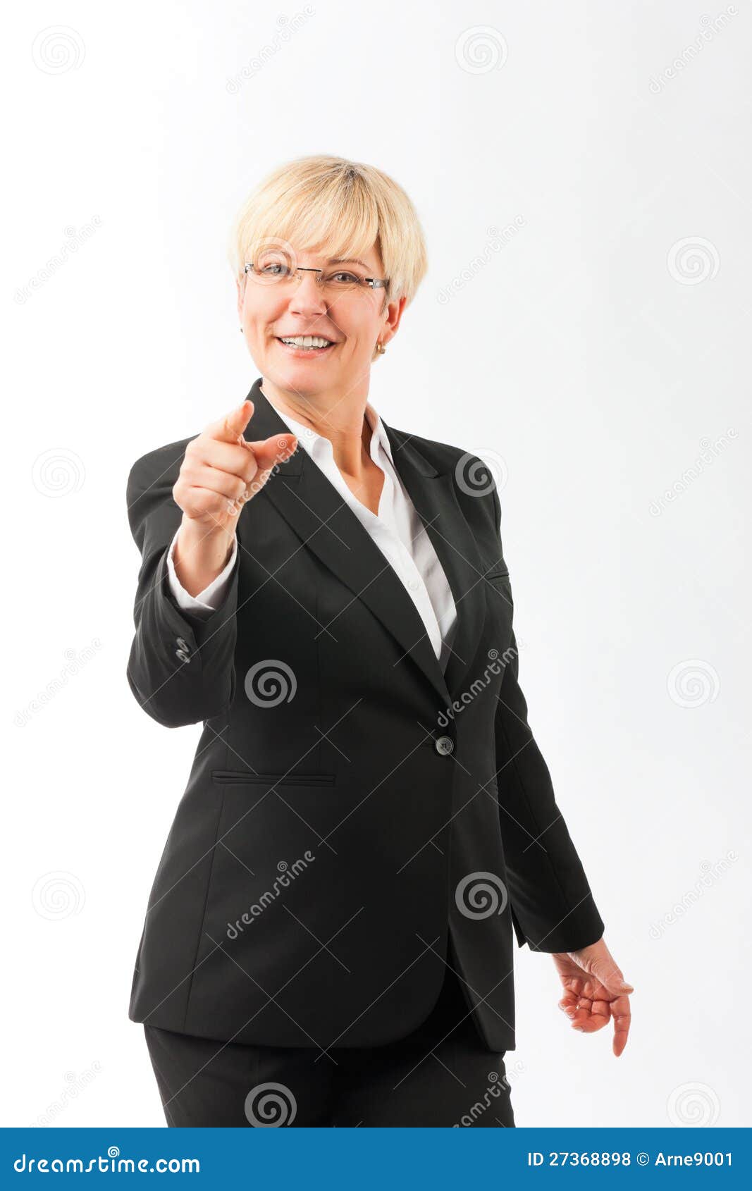 Mature Woman Point Finger on the Viewer Stock Photo - Image of finger ...