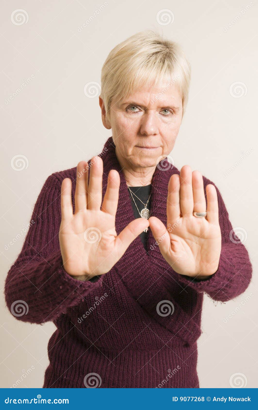 Mature woman repulse stock photo. Image of portrait, gesticulate - 9077268