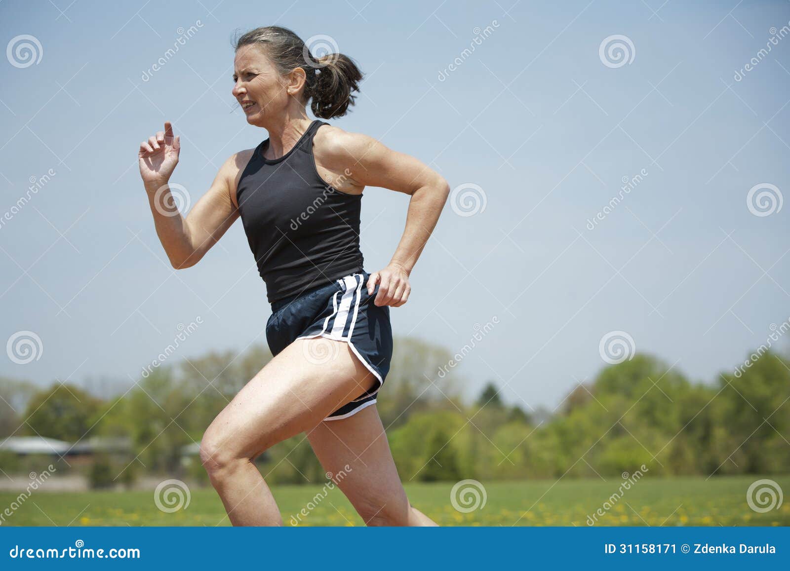 Mature woman running stock image. Image of marathon, older - 31158171