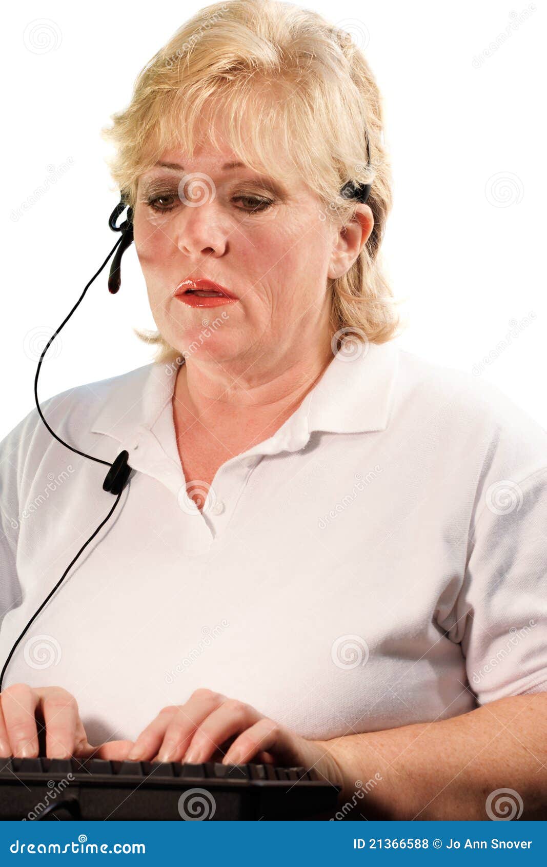 Mature Woman Service Representative Stock Photo - Image of type, sales ...