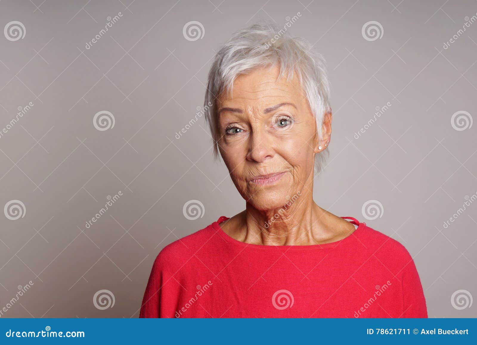 Mature Woman with Skeptical Look on Her Face Stock Image - Image of ...