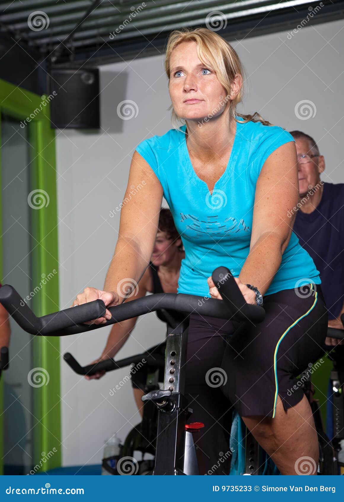 Mature Woman in Spinning Class Stock Image - Image of work, class: 9735233