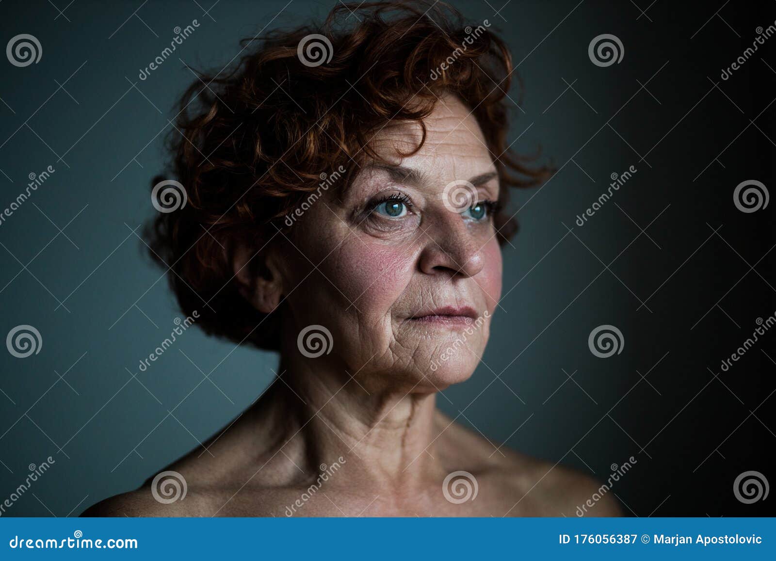 Mature Woman by the Window Thinking about Life Stock Image - Image of ...