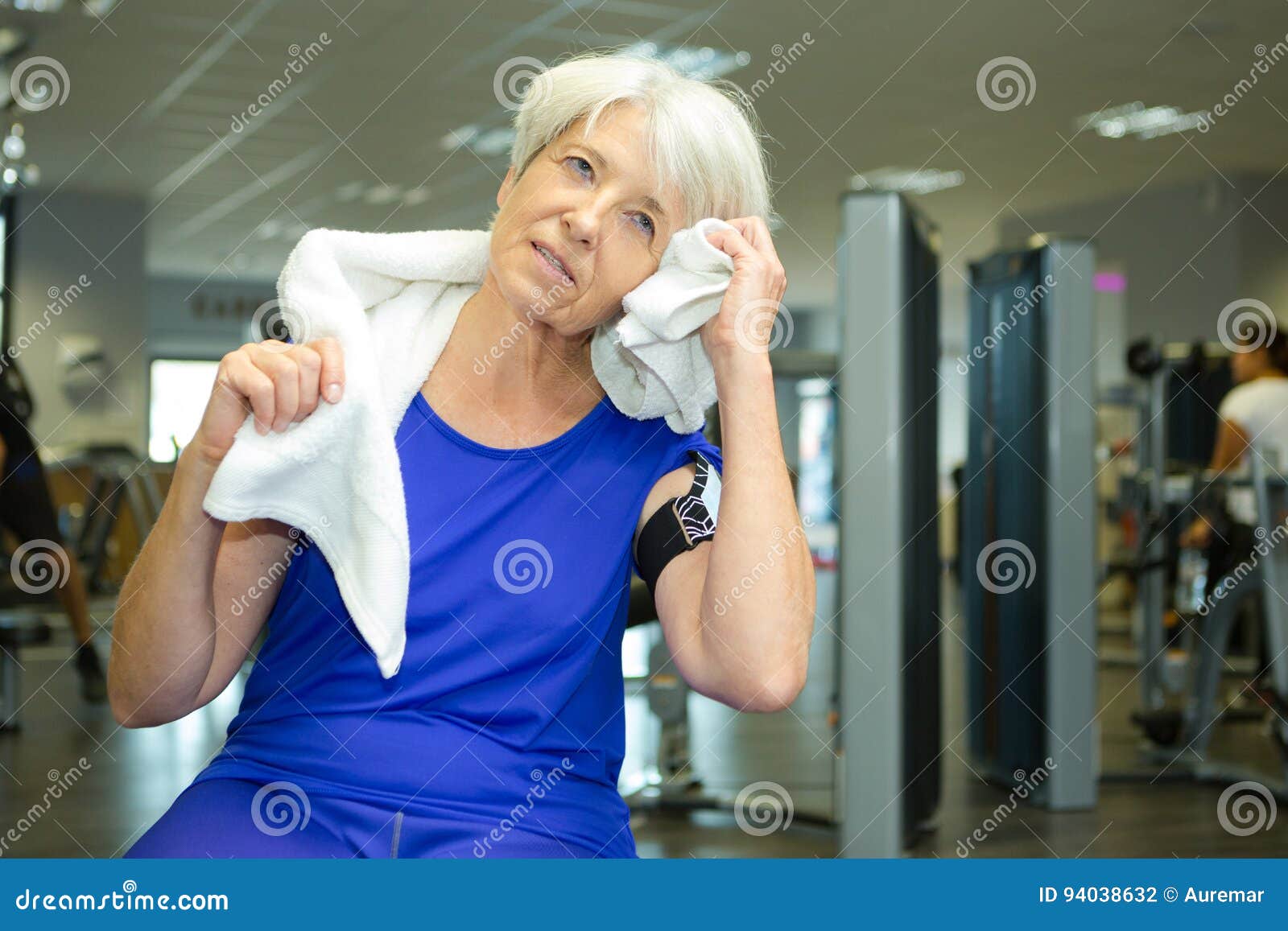 Mature women at gym stock photo. Image of perspiring - 94038632