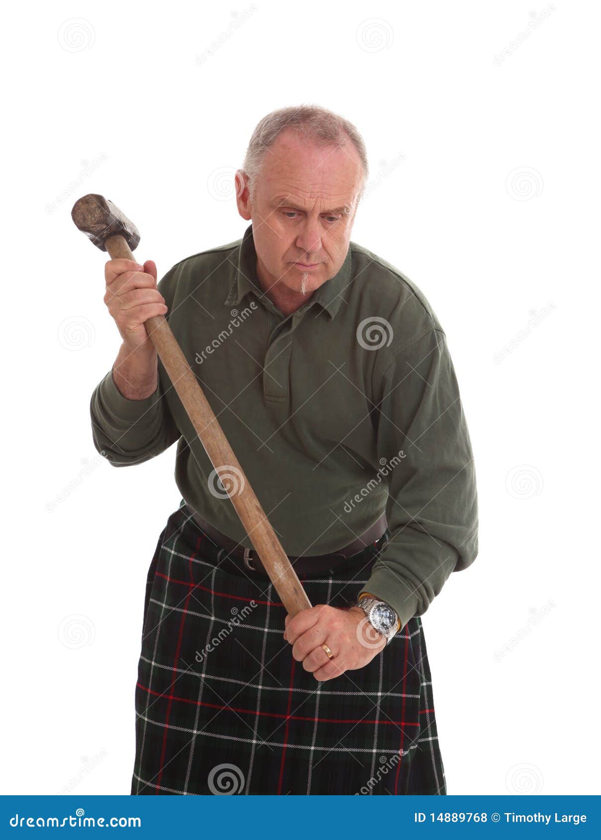 Mature working scotsman stock photo. Image of tartan - 14889768