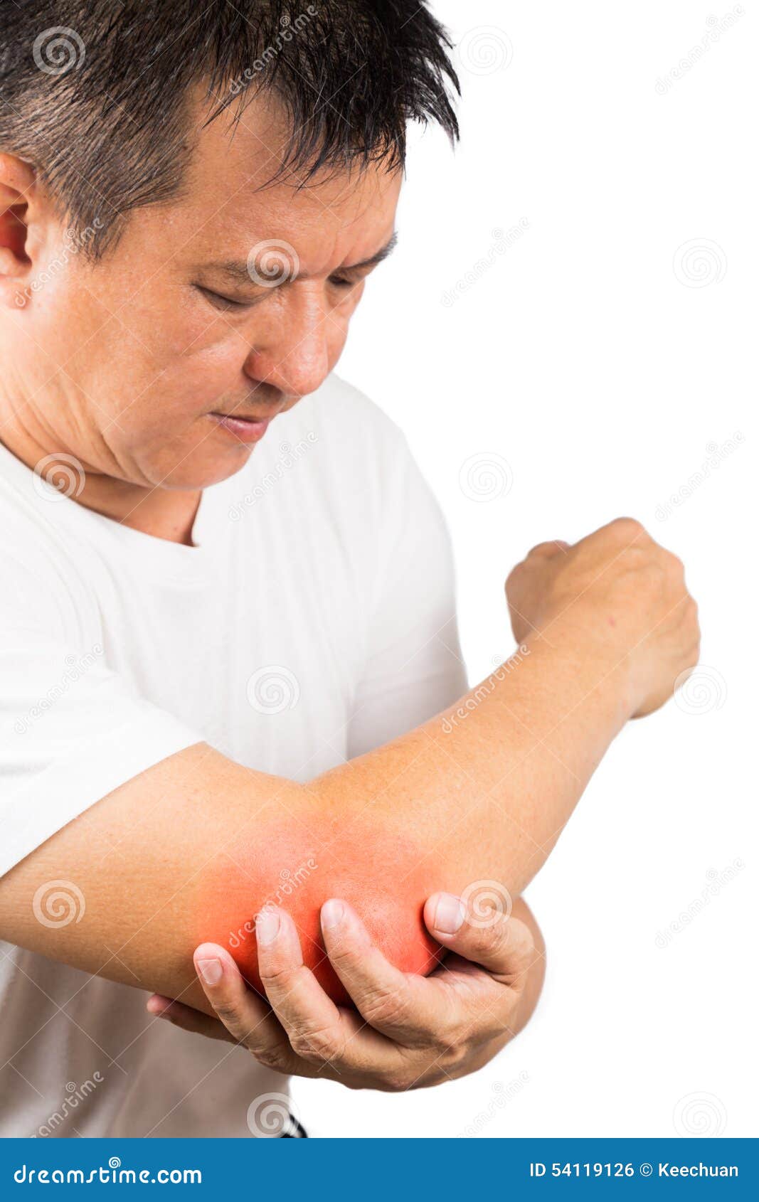 Matured Man Suffering from Sore and Painful Elbow Stock Photo - Image ...
