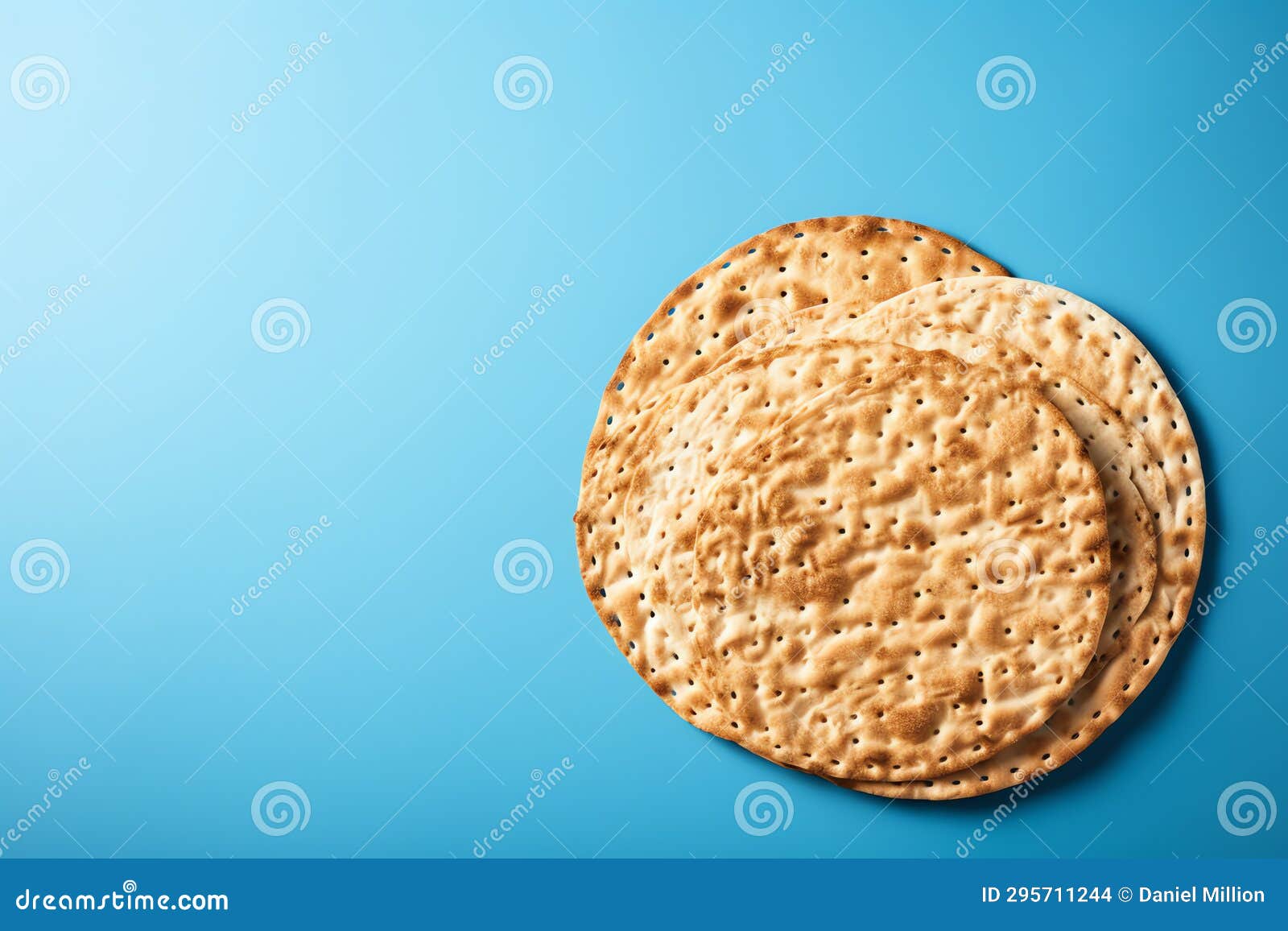 Matzah Jewish Symbol on Blue Background Stock Illustration ...