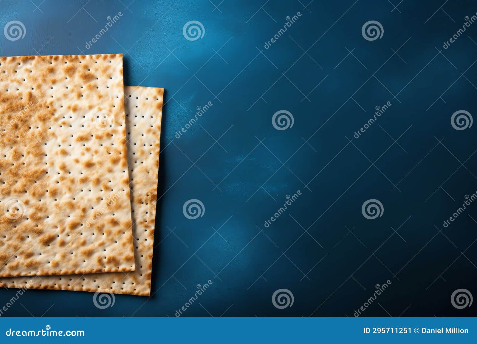 Matzah Jewish Symbol on Blue Background Stock Illustration ...