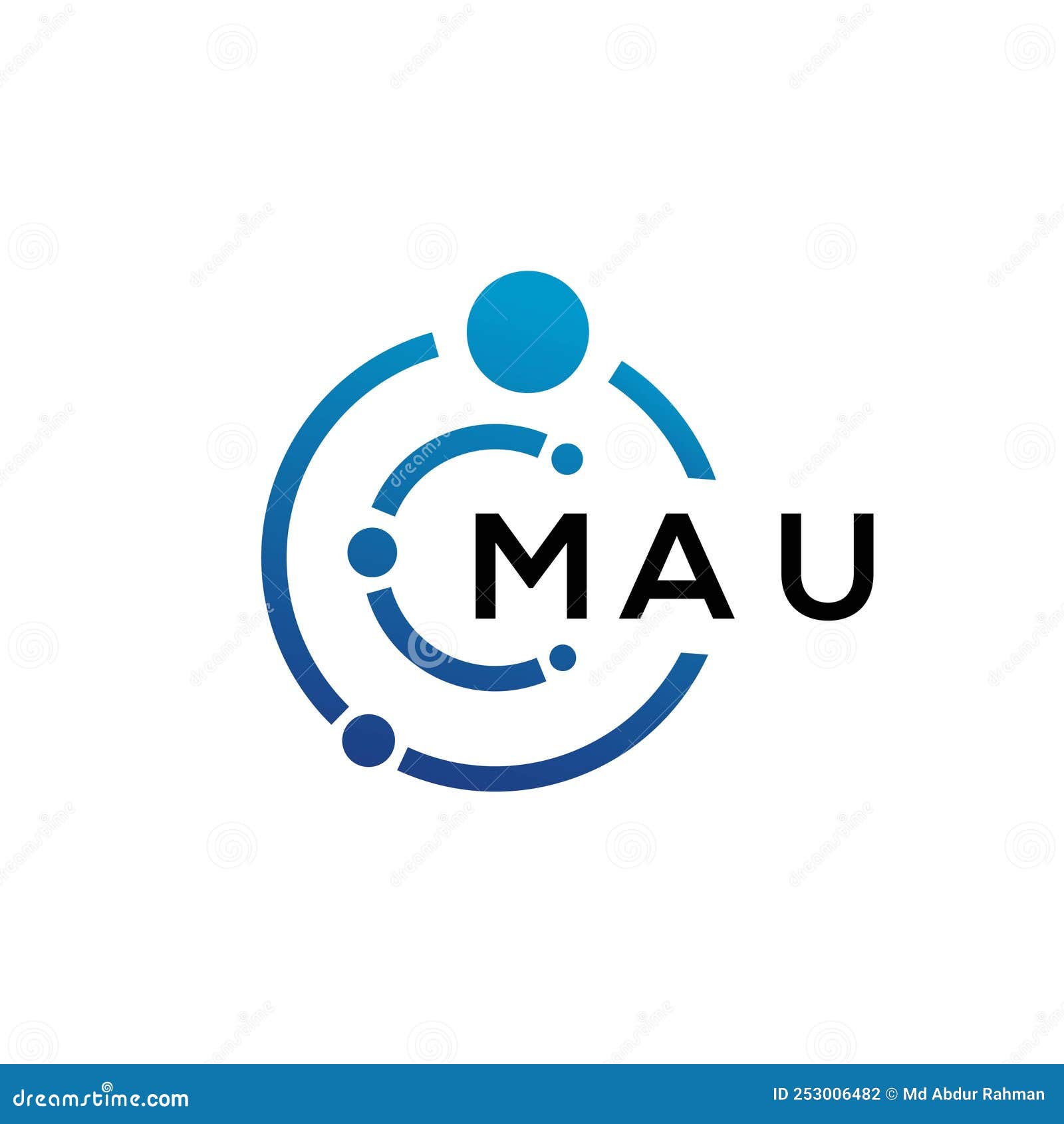 MAU Letter Technology Logo Design On White Background. MAU Creative ...