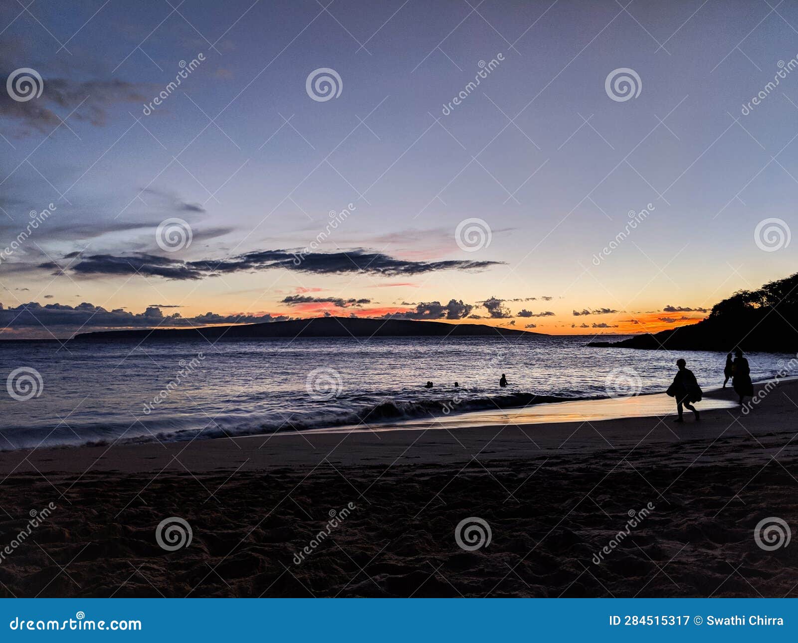 Tropical Sunset at Maui Beach , Hawaii Stock Image - Image of sunsets ...