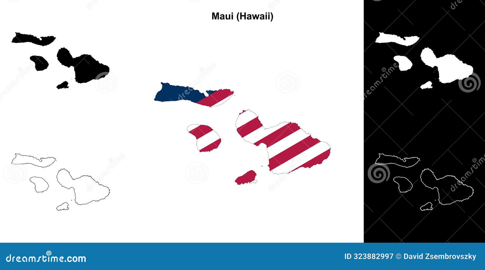Maui outline map stock vector. Illustration of cartography - 323882997