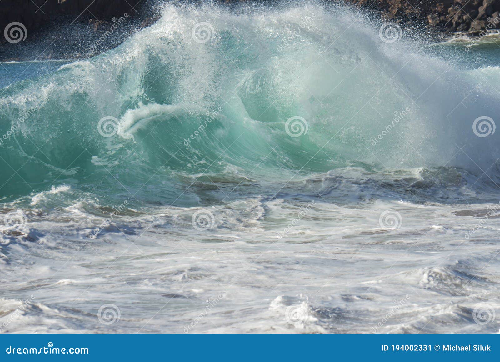 Ferocious Wave Slamming the Shore in Hawaii Stock Image - Image of ...