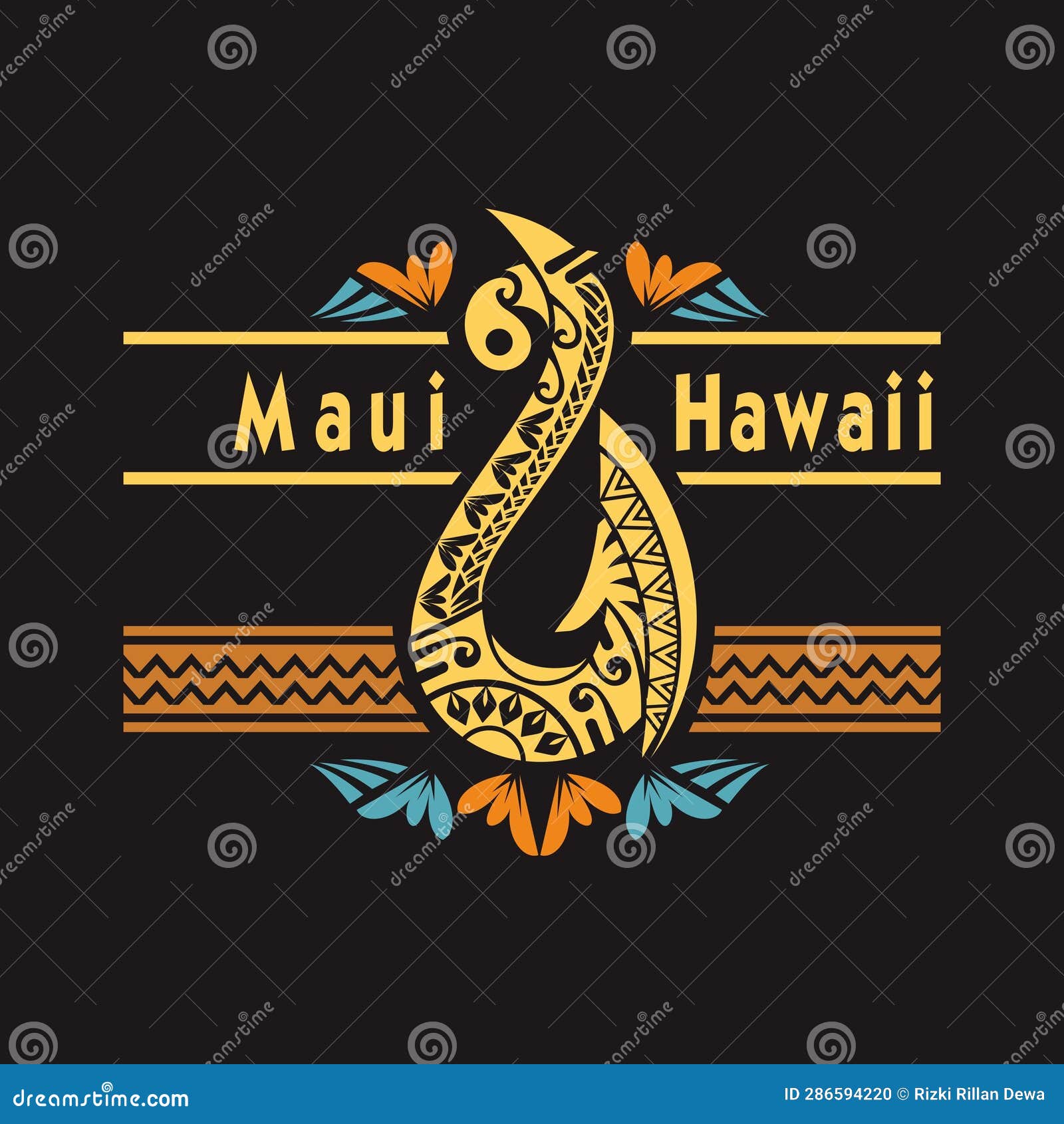 Maui hawaii tail fish logo stock illustration. Illustration of tail ...