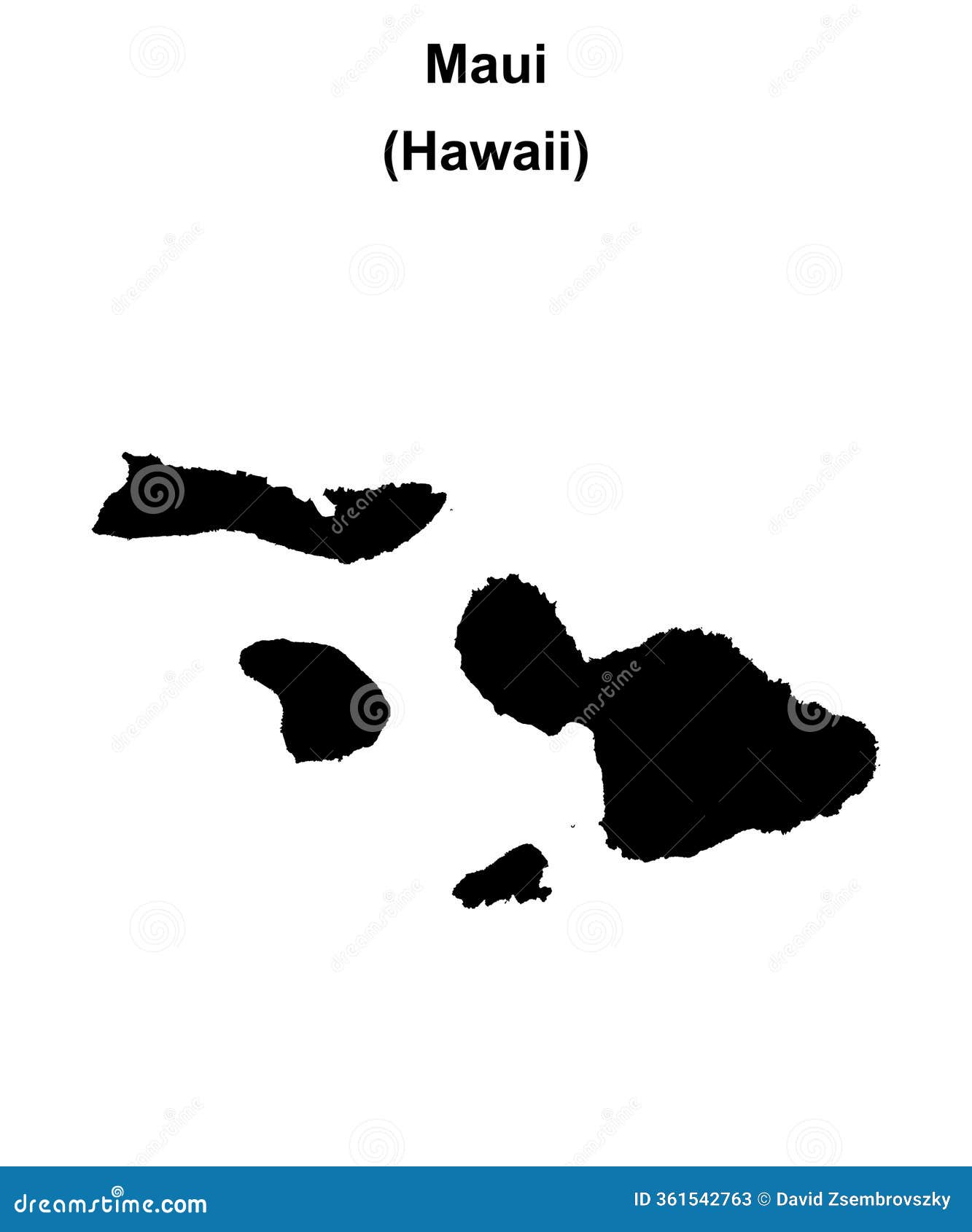 Maui Outline Map Cartoon Vector | CartoonDealer.com #323882997