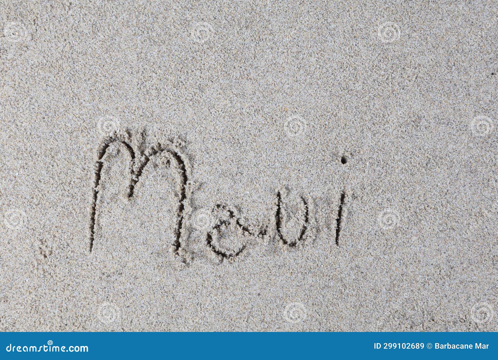 Maui writing in the sand stock image. Image of waikiki - 299102689