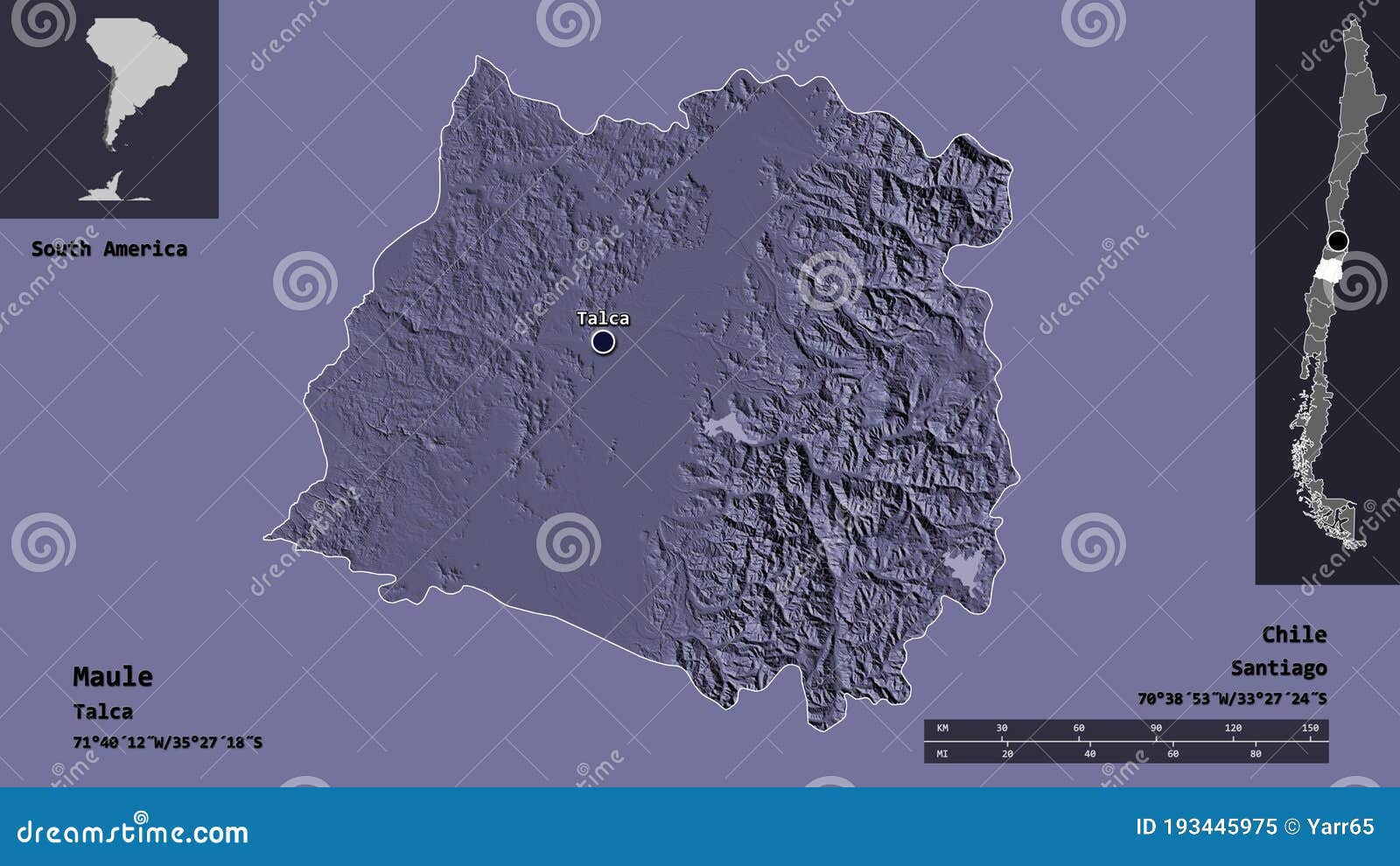 Maule, Region of Chile,. Previews. Administrative Stock Illustration ...