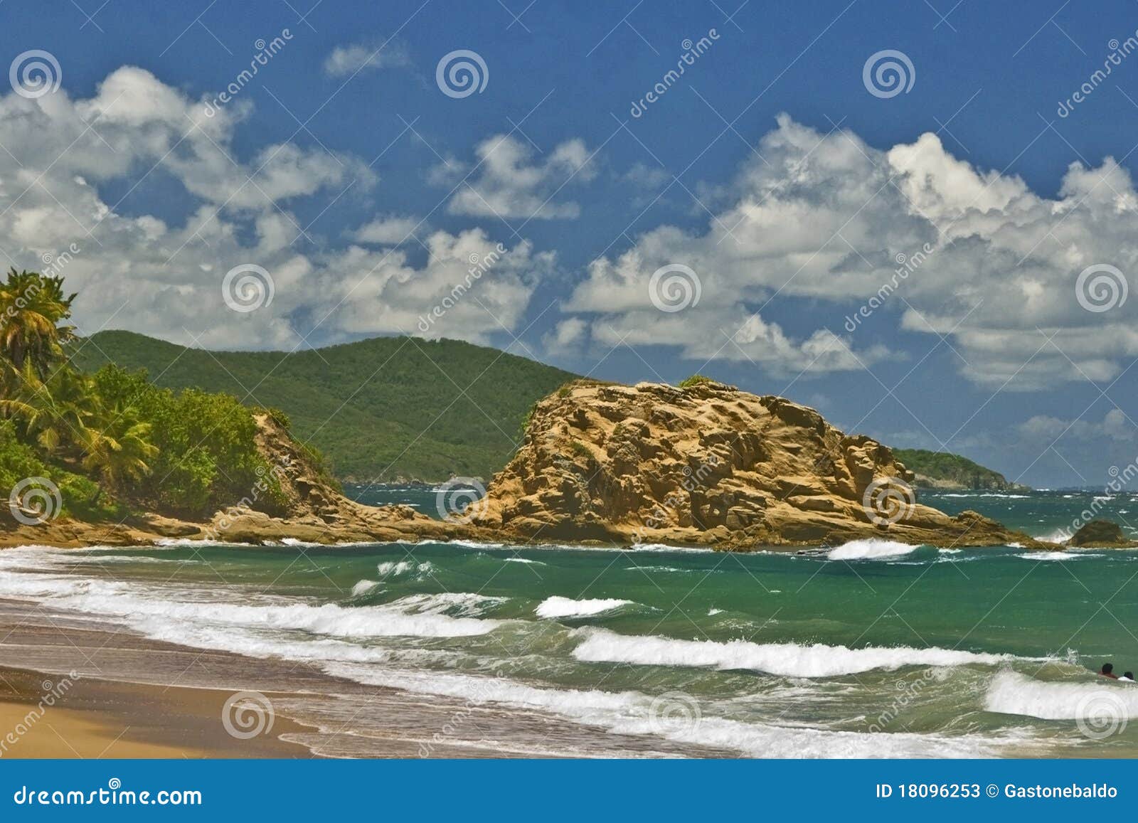 Maunabo beach stock image. Image of rico, rock, skies - 18096253