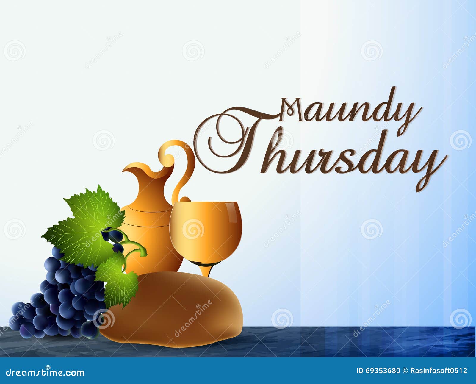 Maundy Thursday. Thursday Color Illustration With Jesus And The 12 ...