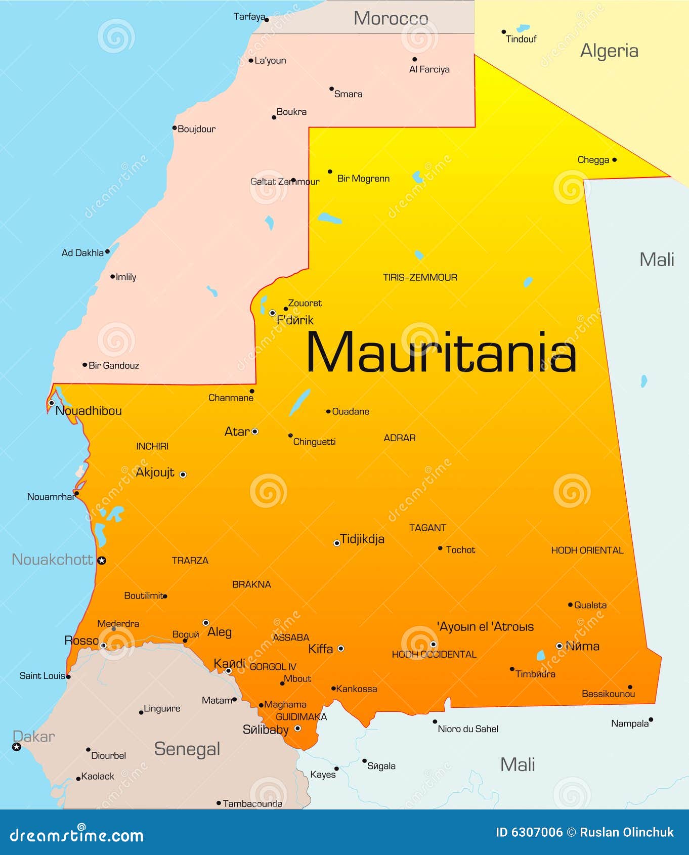 Mauritania Map Cartoon Vector | CartoonDealer.com #24309375