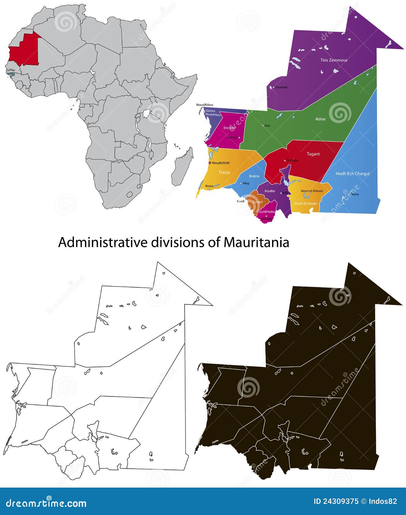 Mauritania Map Cartoon Vector | CartoonDealer.com #24309375
