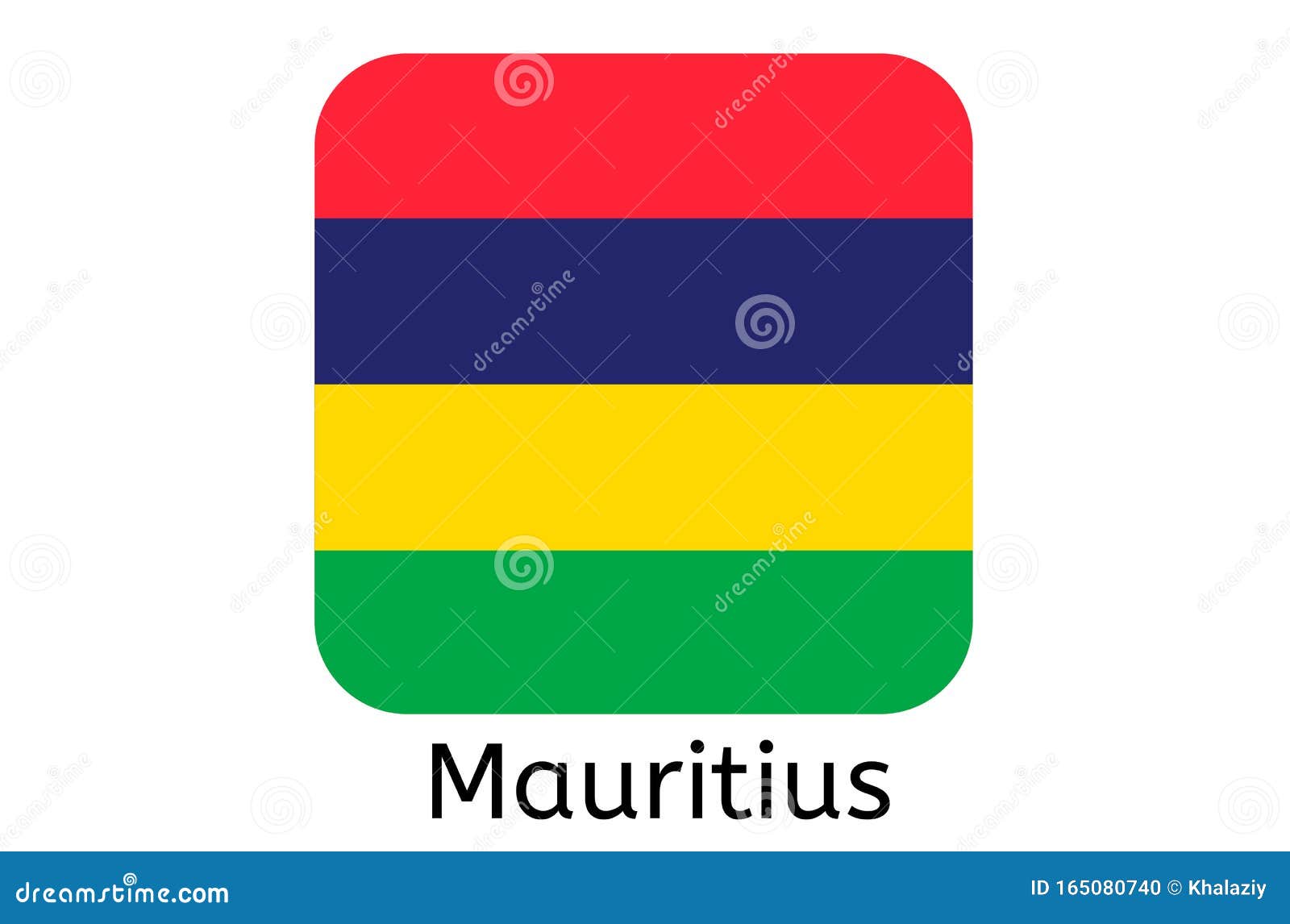 Mauritian Flag Icon, Mauritius Country Flag Vector Illustration Stock ...