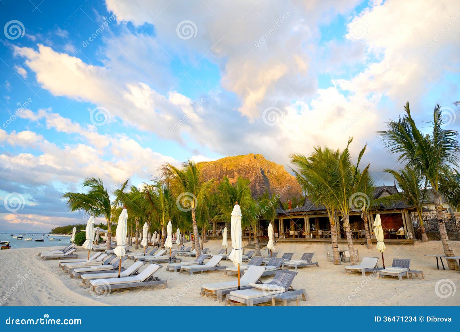 Mauritius beach stock photo. Image of coast, boat, beach - 36471234