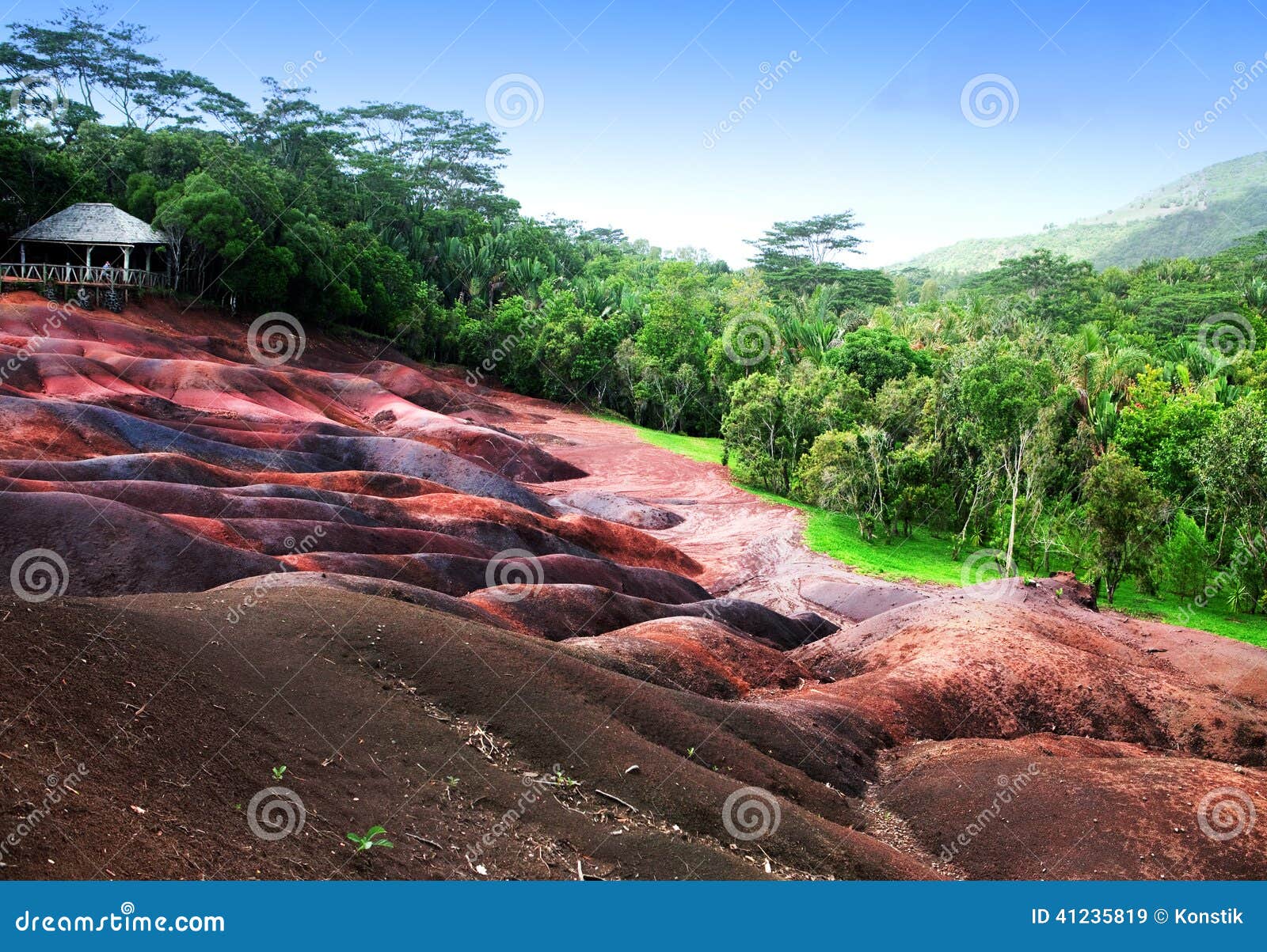Mauritius- Chamarel- Seven Color Lands. Stock Image - Image of hill ...