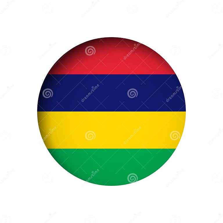 Circle Vector Flag of Mauritius Stock Illustration - Illustration of ...