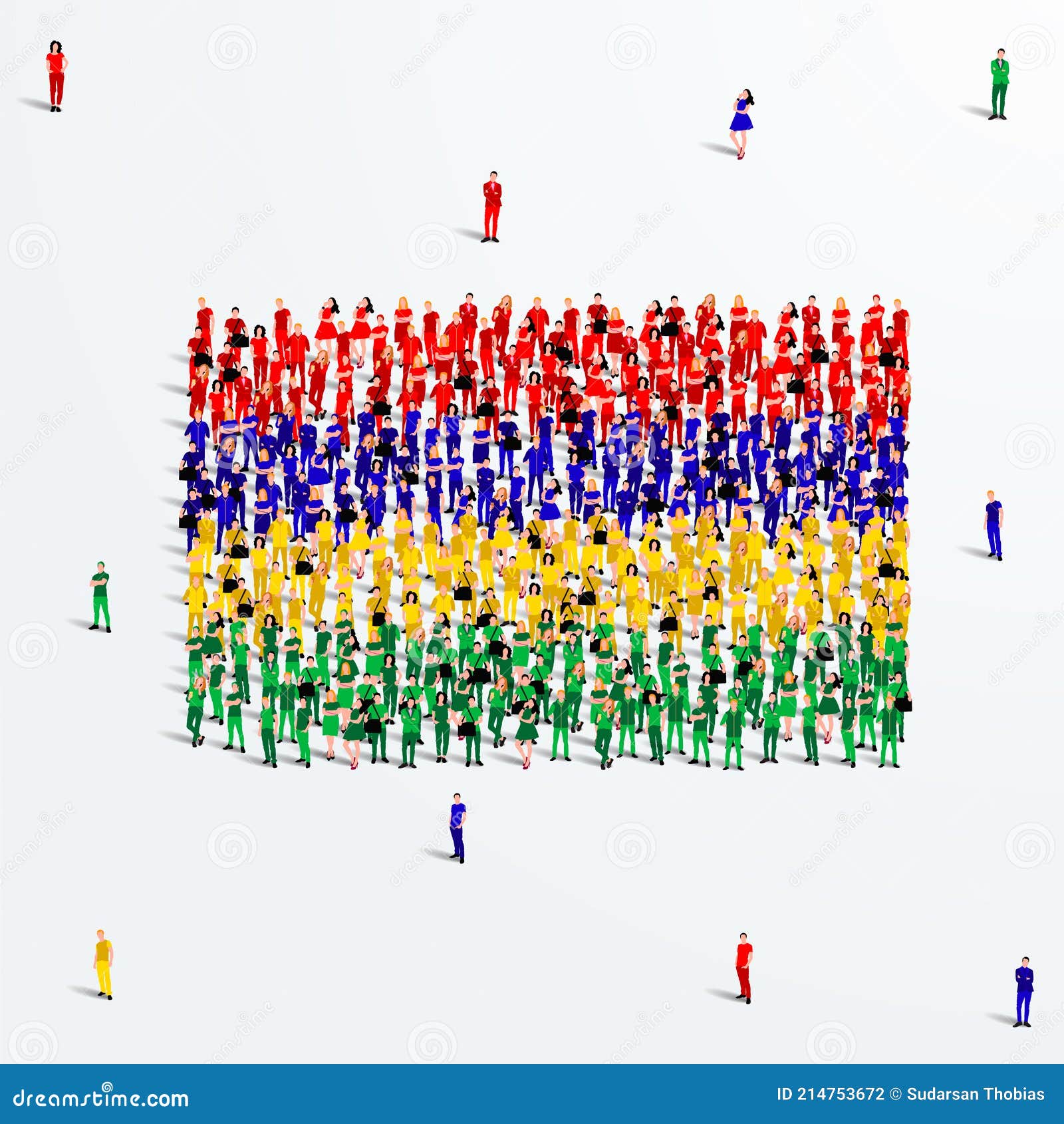 Mauritius Flag. a Large Group of People Form To Create the Shape of the ...
