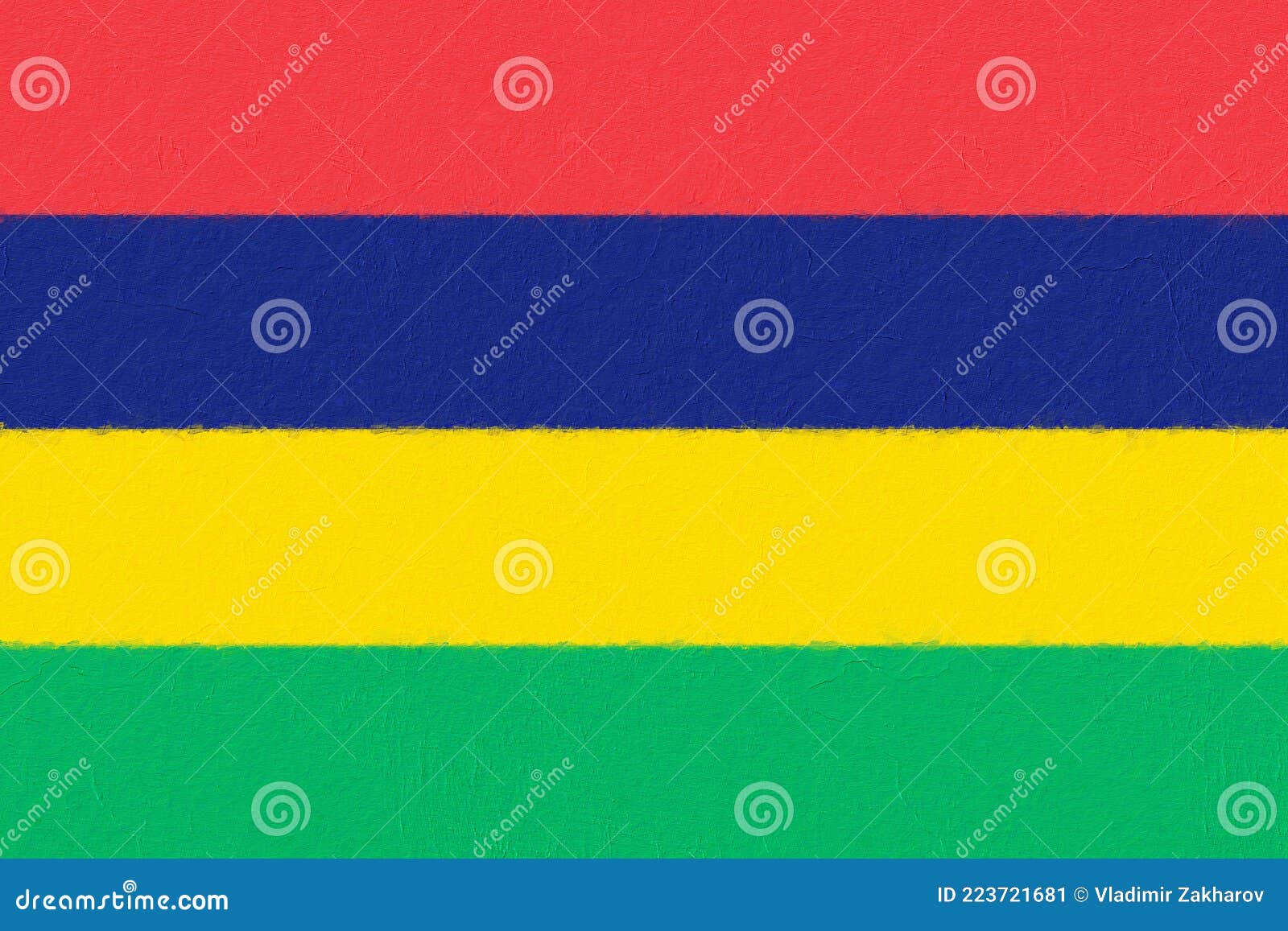 Mauritius Flag Painted with Paint on a Concrete Wall Stock Illustration ...