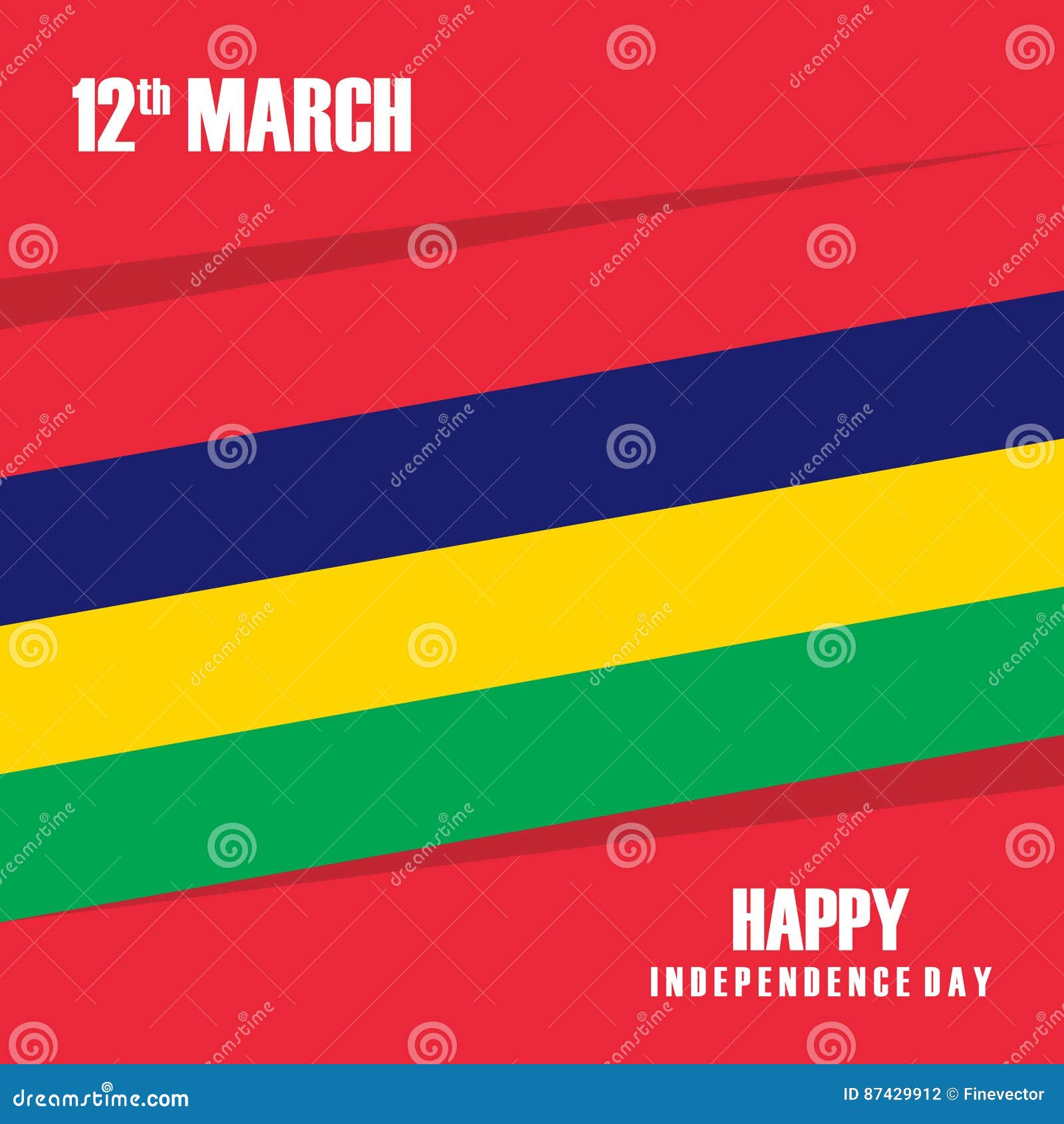 Mauritius Happy Independence Day Celebration Card. Stock Vector ...