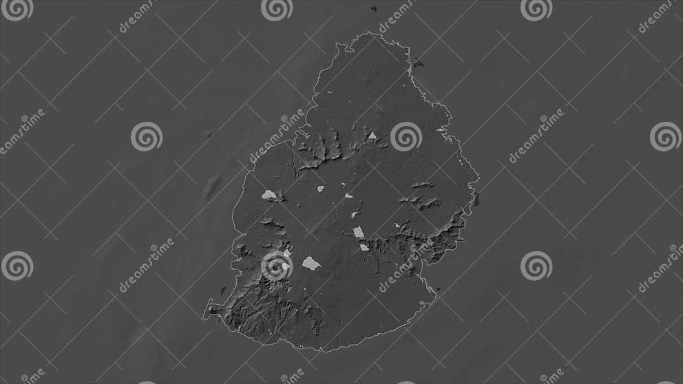 Mauritius Highlighted. Bilevel Stock Illustration - Illustration of ...