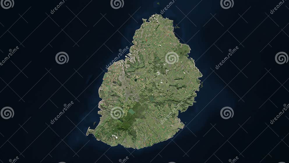 Mauritius Highlighted. Low-res Satellite Stock Illustration ...