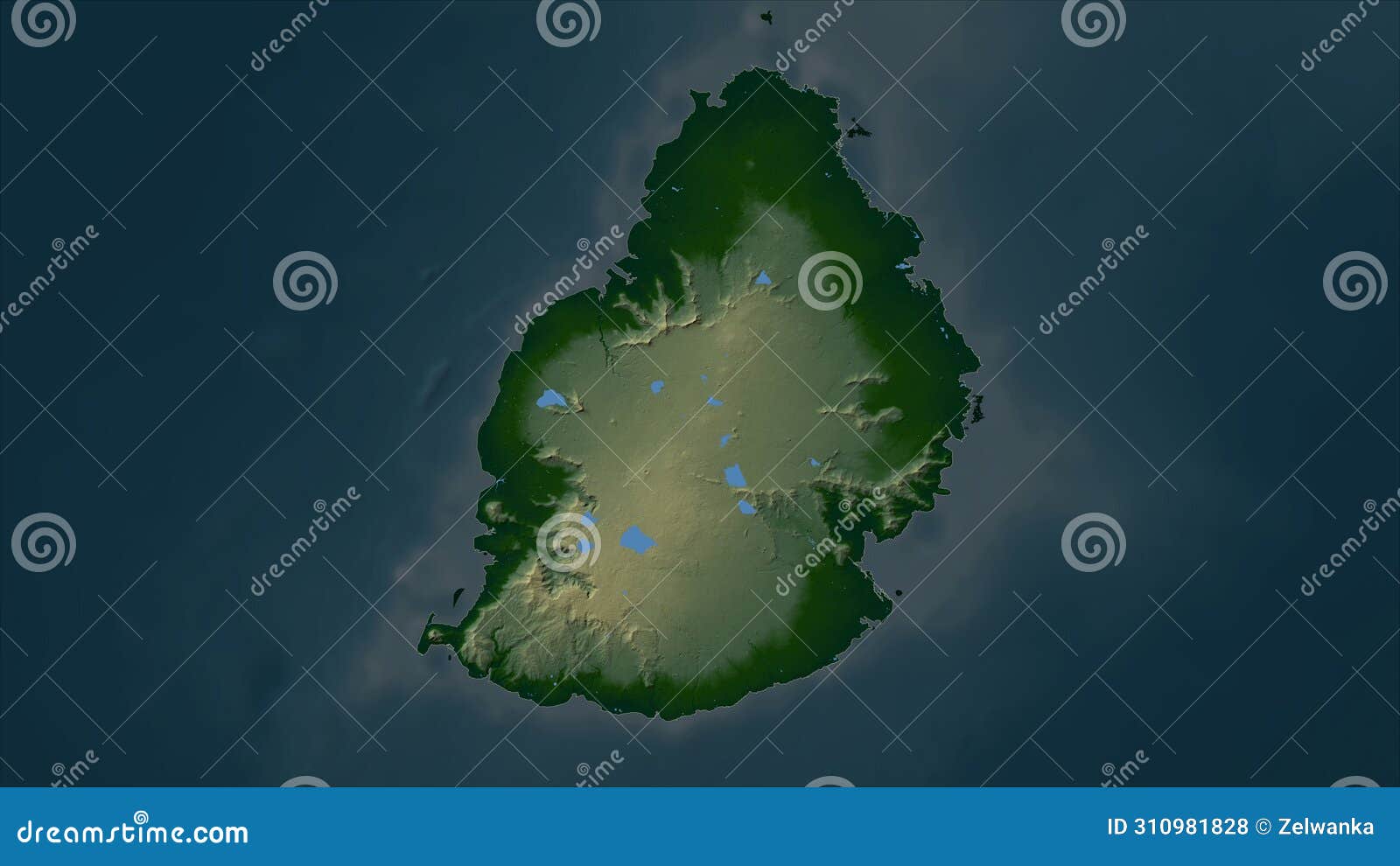 Mauritius Highlighted. Physical Stock Illustration - Illustration of geography, mauritius: 310981828