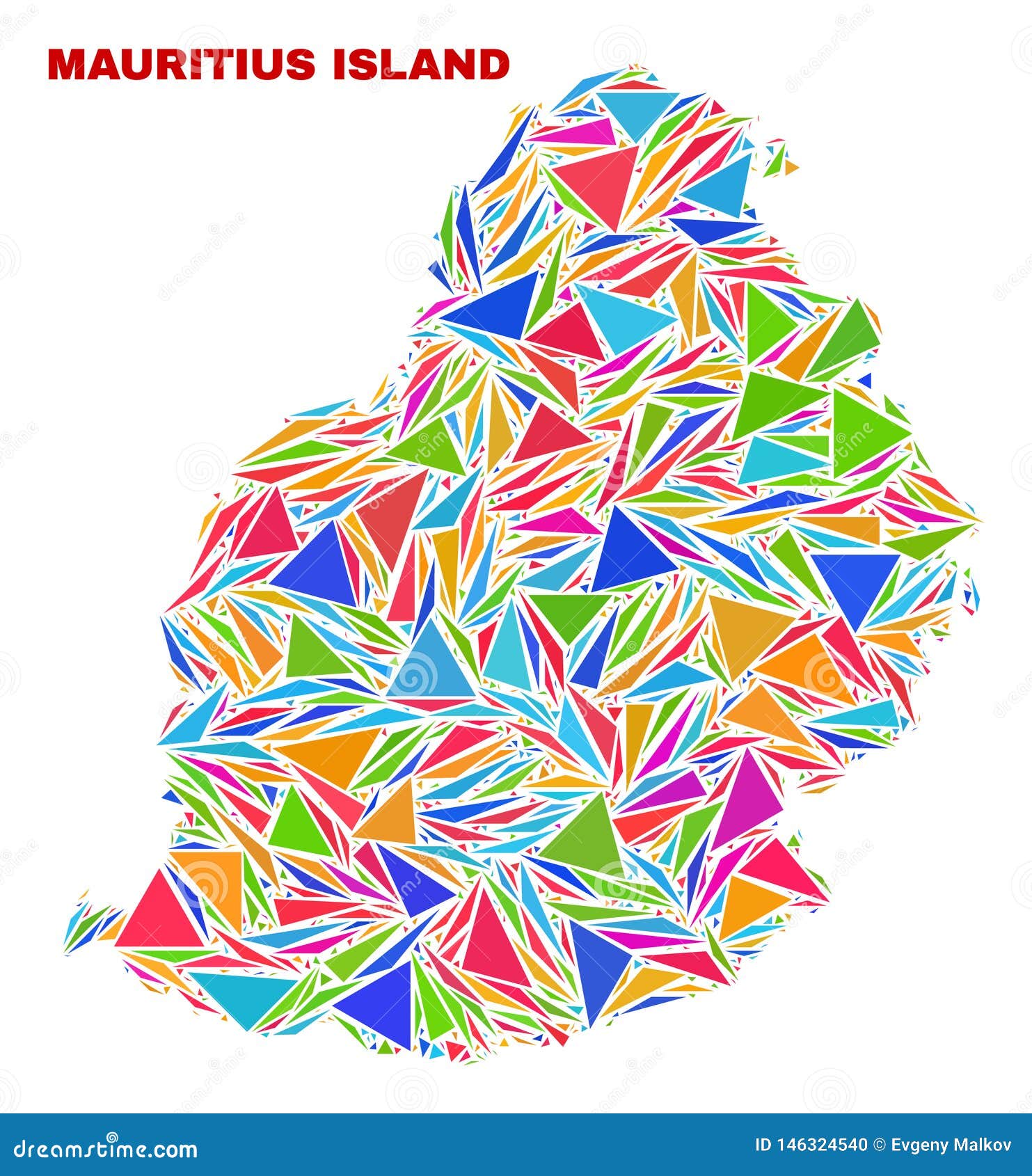 Mauritius Island Map - Mosaic of Color Triangles Stock Vector ...