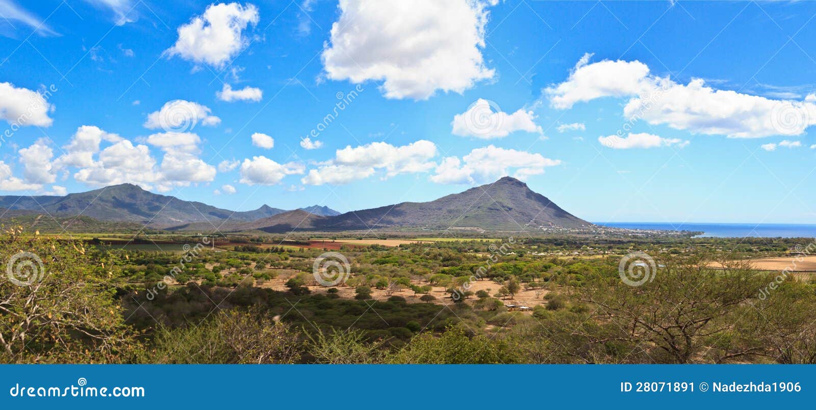 Mauritius landscape stock image. Image of lagoon, hill - 28071891