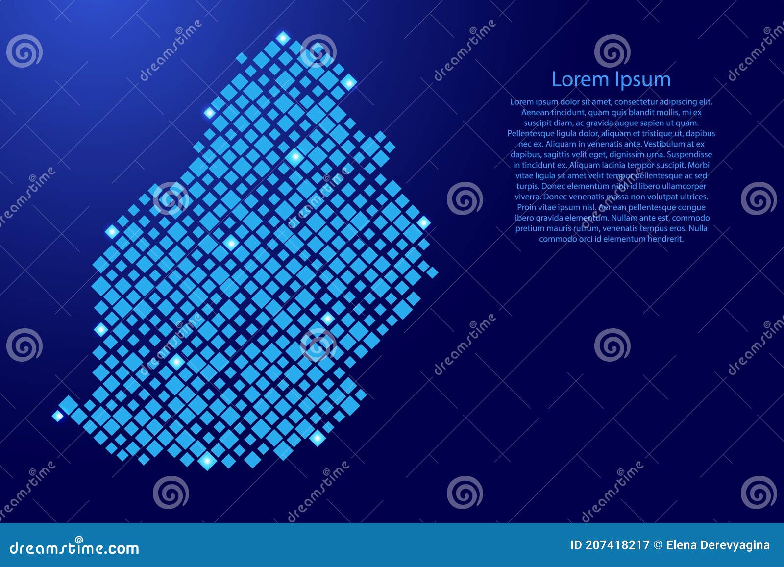 Mauritius Map from Blue Pattern Rhombuses of Different Sizes and ...