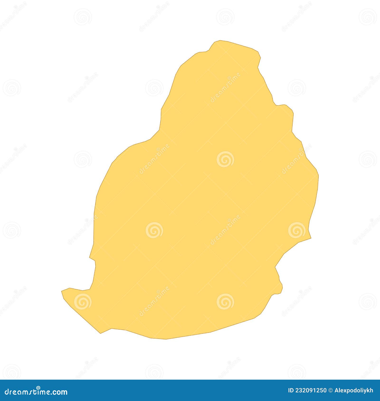 Mauritius Map Color Line Element. Border of the Country Stock Vector ...