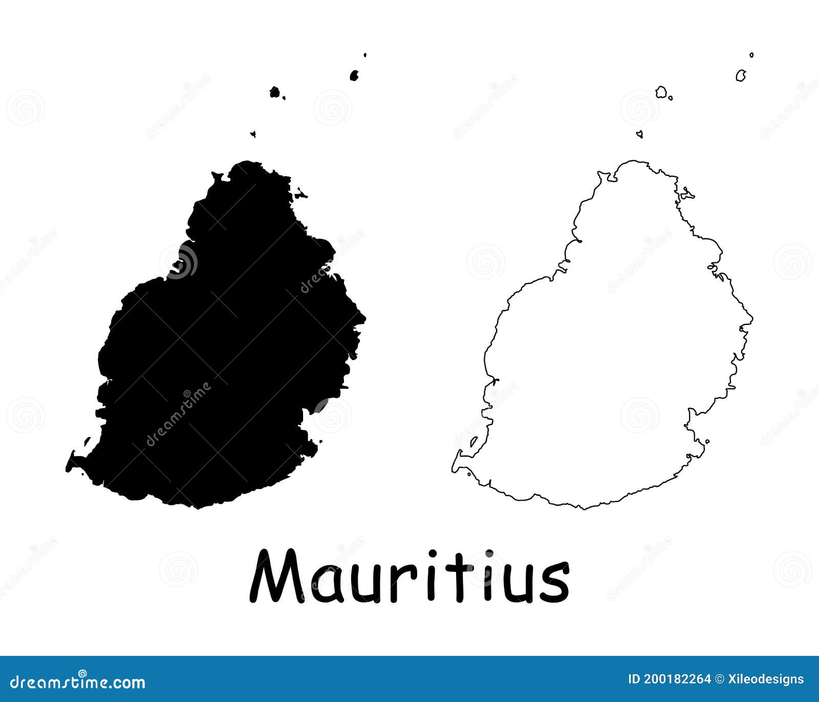 Mauritius Map. Black Silhouette Country Map Isolated On White ... Mauritius Map. Black Silhouette Country Map Isolated On White ...