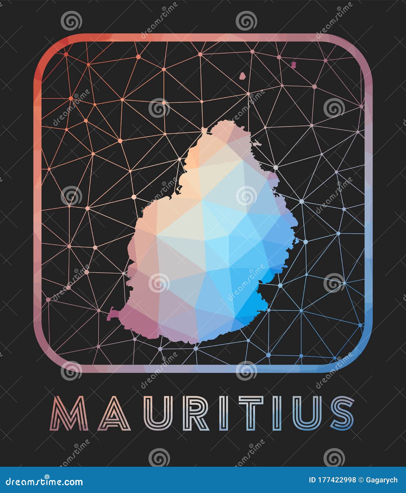 Mauritius map design. stock vector. Illustration of poly - 177422998