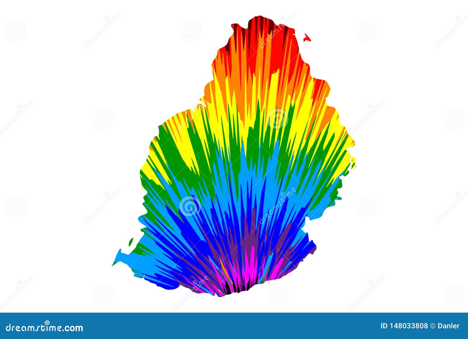 Mauritius - Map is Designed Rainbow Abstract Colorful Pattern, Republic ...