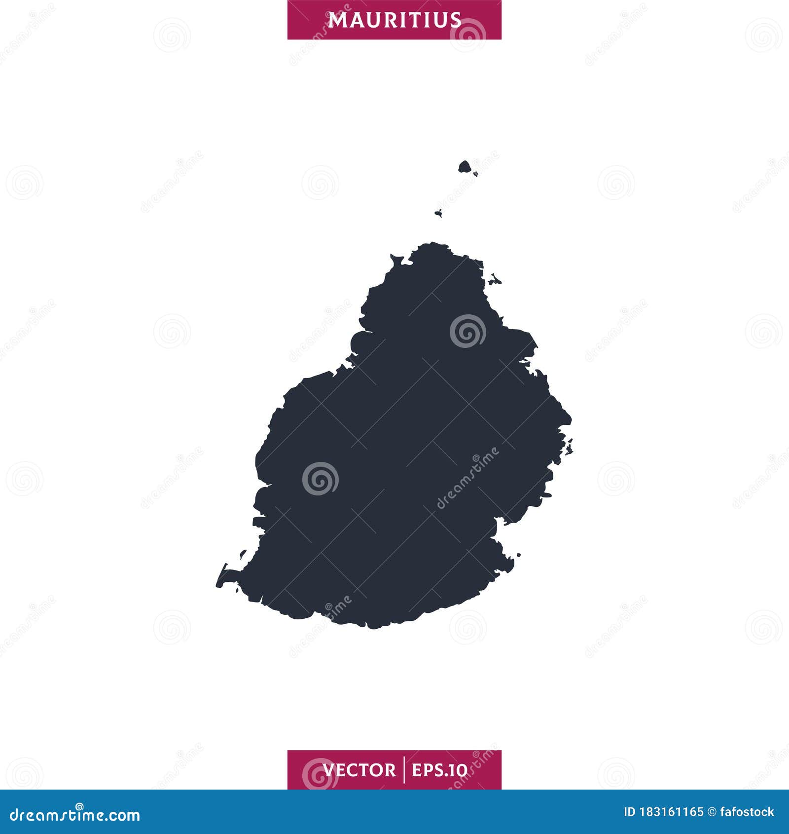 Mauritius Editable Outline Map. Vector Illustration | CartoonDealer.com ...