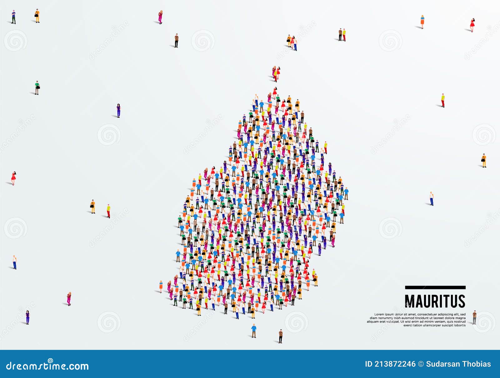 Mauritius People Icon Map. Stylized Vector Silhouette Of Mauritius ...