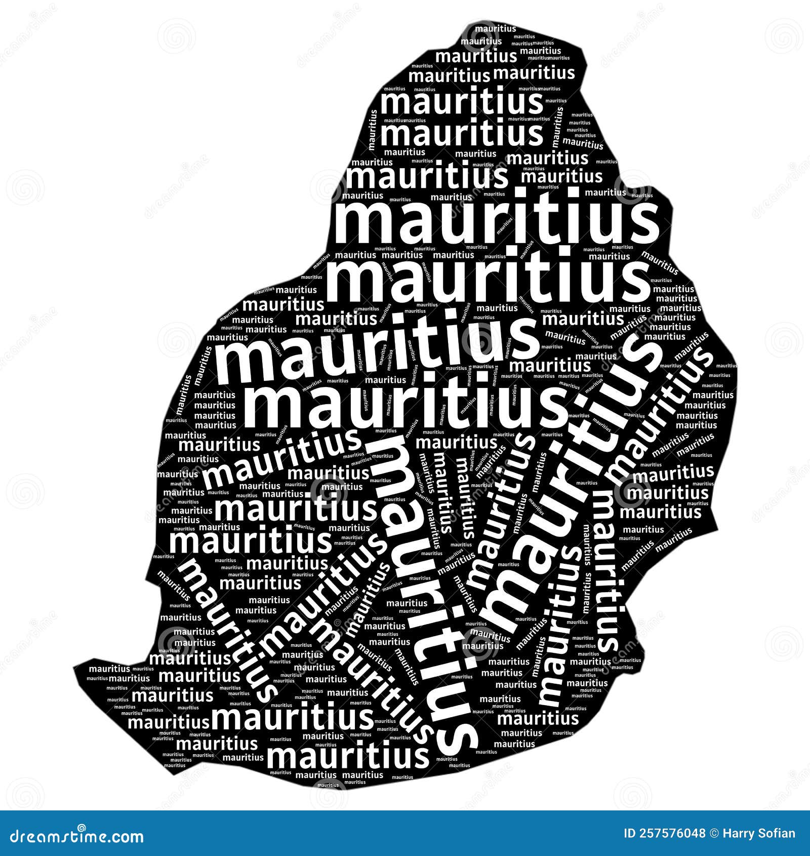 Mauritius Map with Name. Isolated White Background Stock Illustration ...