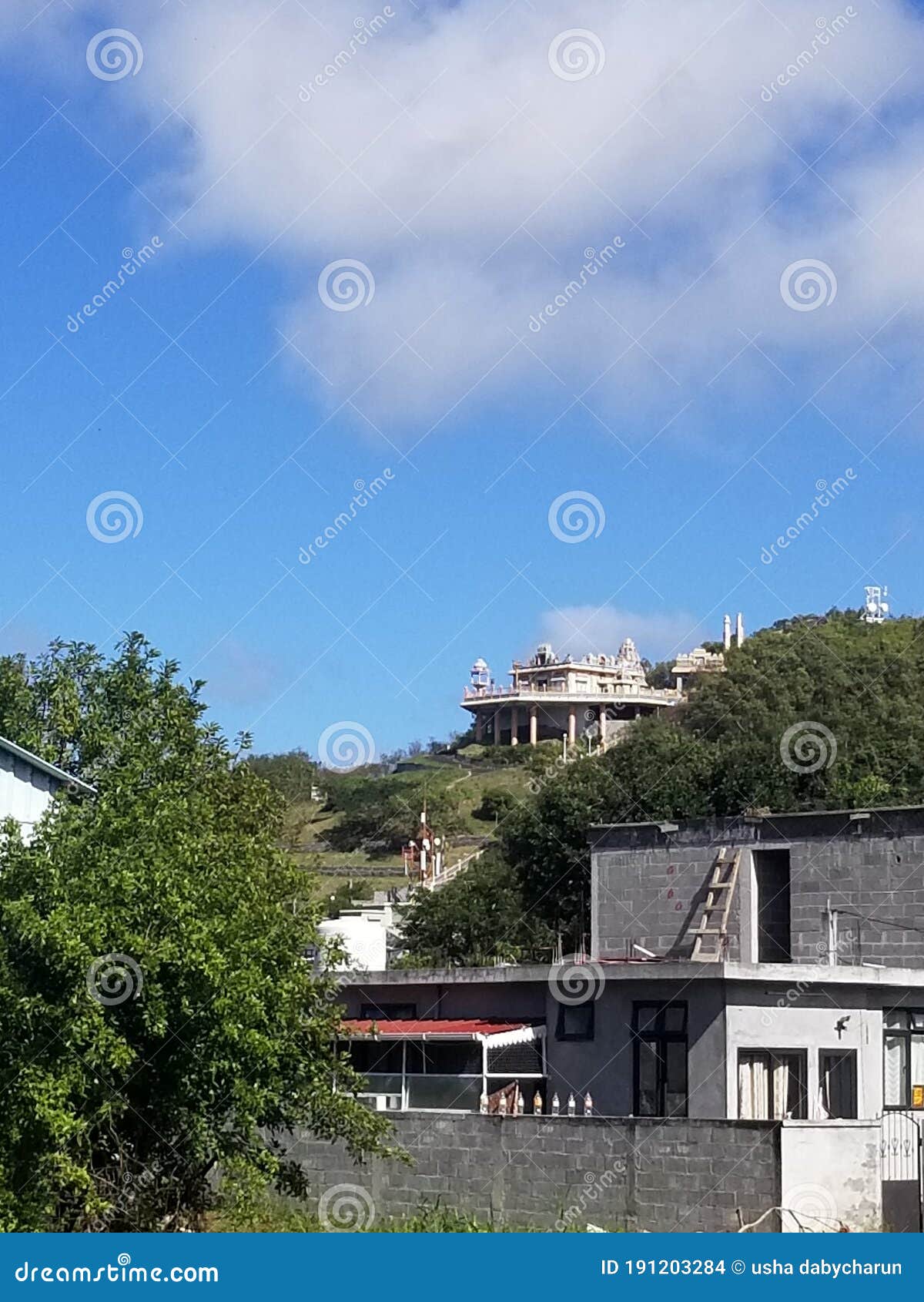 Mauritius Mountain Kovil Greenery Stock Photo - Image of landmark, tree ...