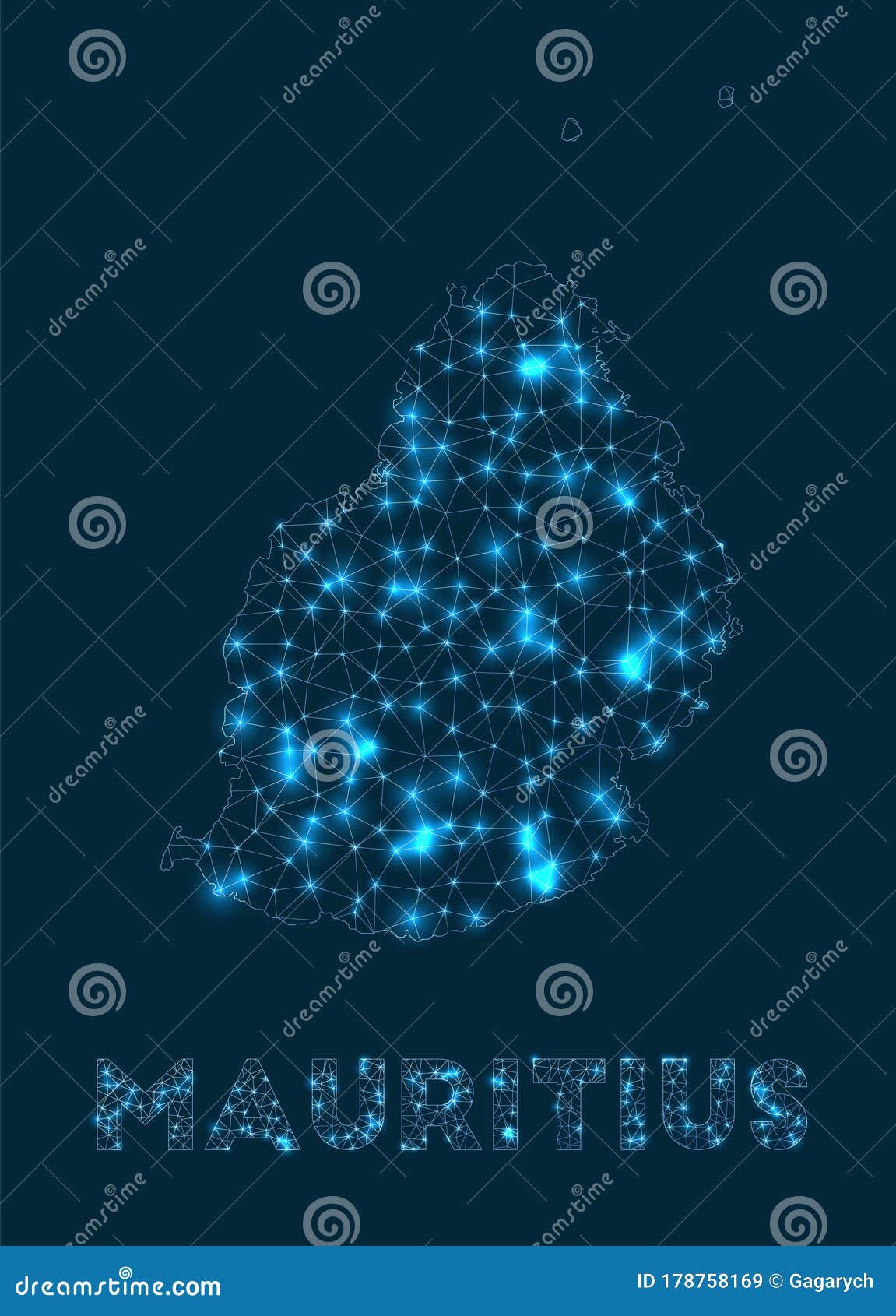 Mauritius network map. stock vector. Illustration of cyberspace - 178758169