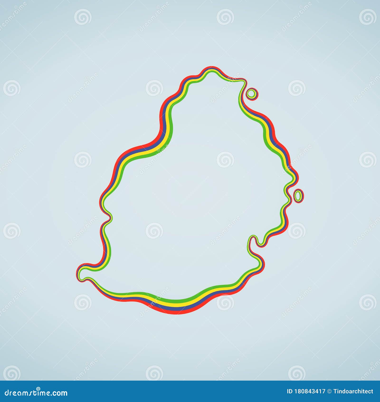 Mauritius - Outline Map stock vector. Illustration of maurice - 180843417