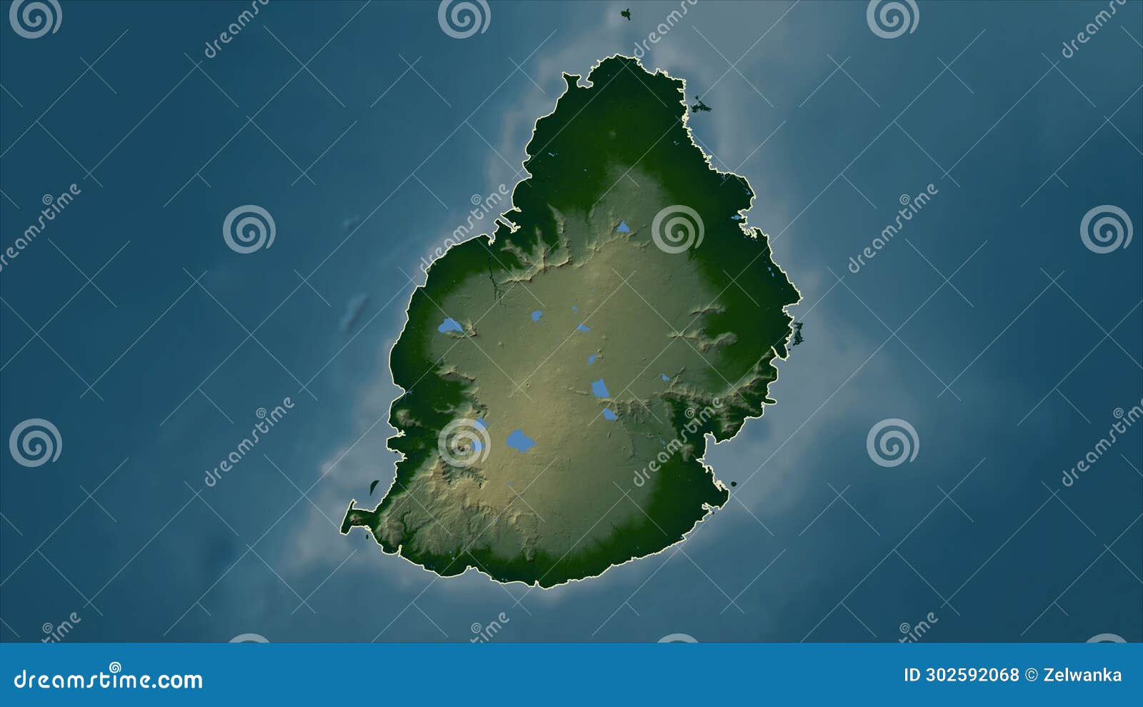 Mauritius Outlined. Physical Stock Illustration - Illustration of ...