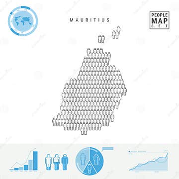 Mauritius People Icon Map. Stylized Vector Silhouette of Mauritius ...